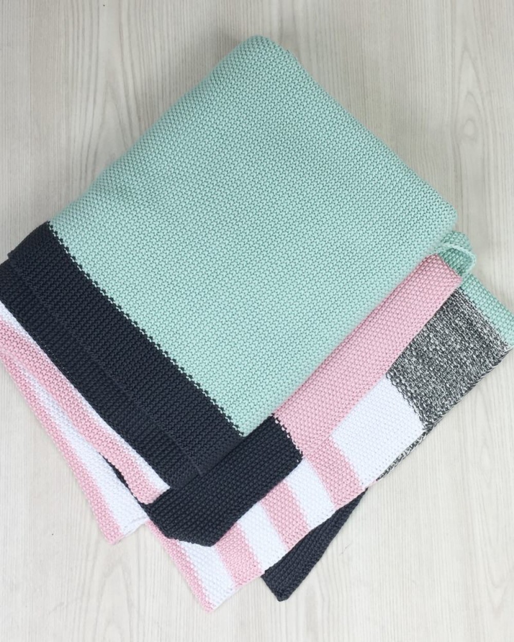 Pink & Aqua Stripe Throw