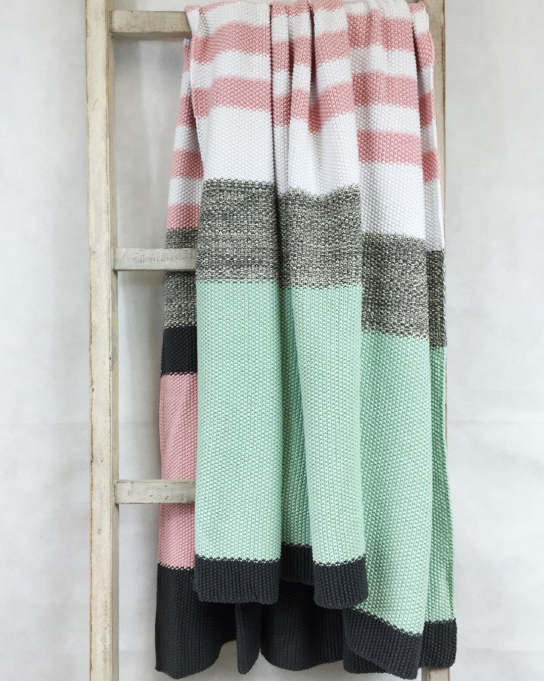 Pink & Aqua Stripe Throw