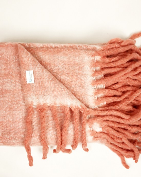 Dusty Pink Wool Blend Throw